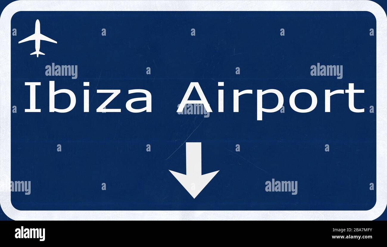 Ibiza Spain Airport Highway Sign 2D Illustration Stock Photo - Alamy