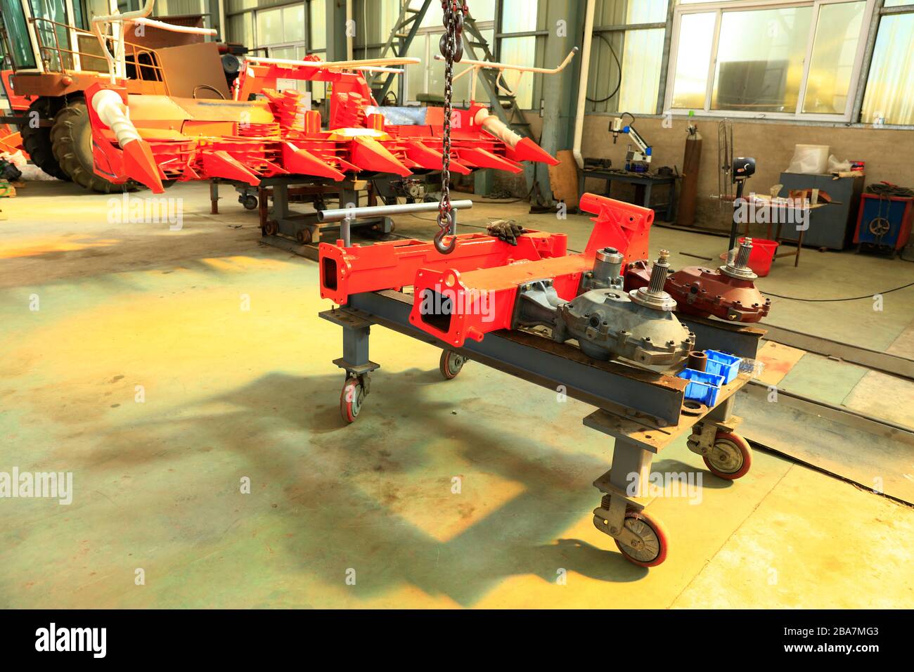 The workshop and equipment of an agricultural machinery factory Stock ...