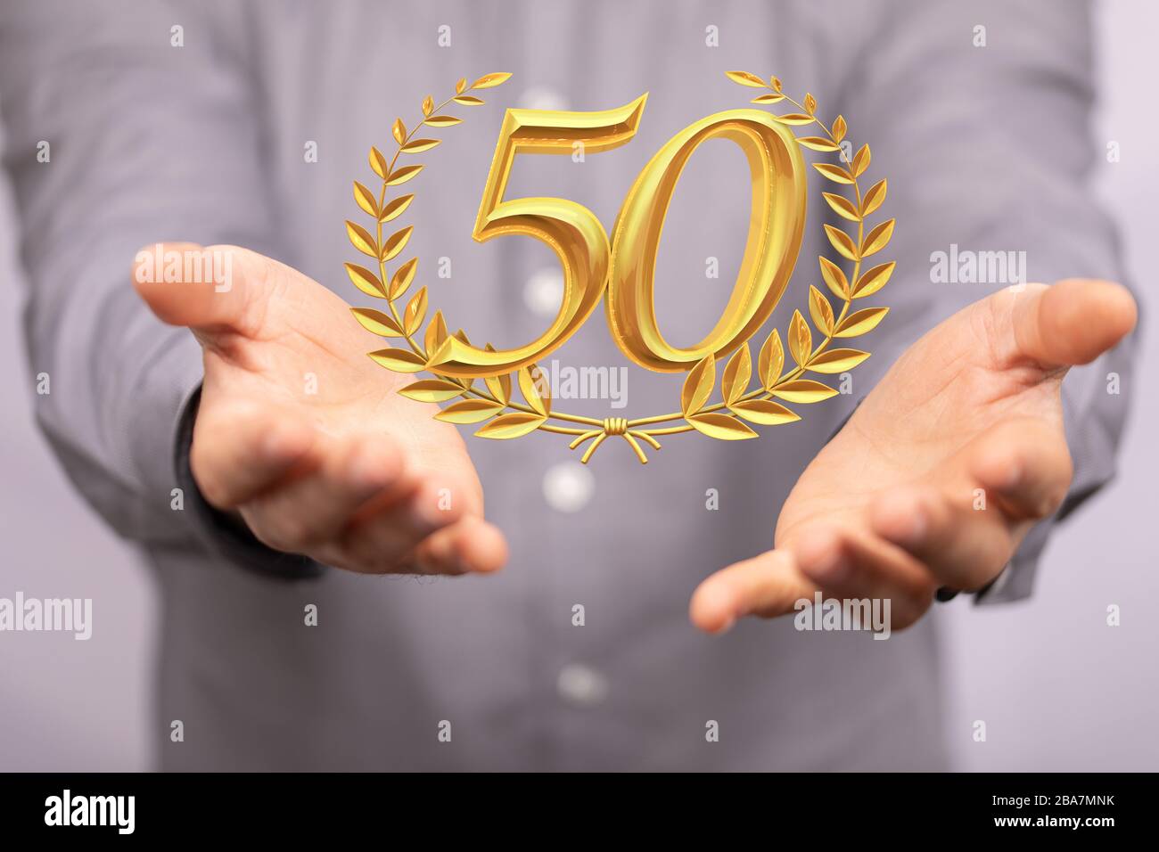A 50 years anniversary celebration logotype with elegant celebration ...