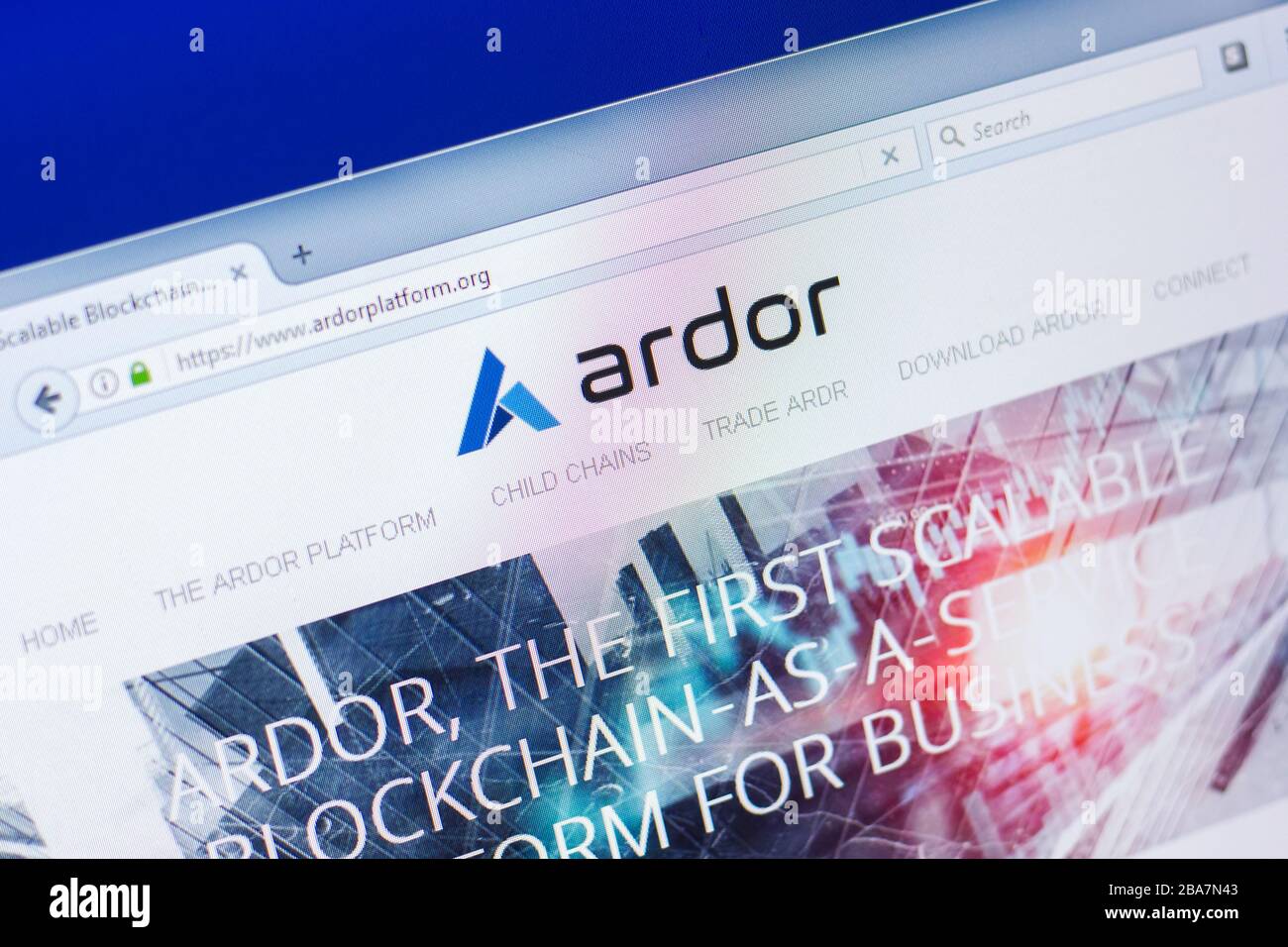Ryazan, Russia - March 29, 2018 - Homepage of Ardor crypto currency on ...
