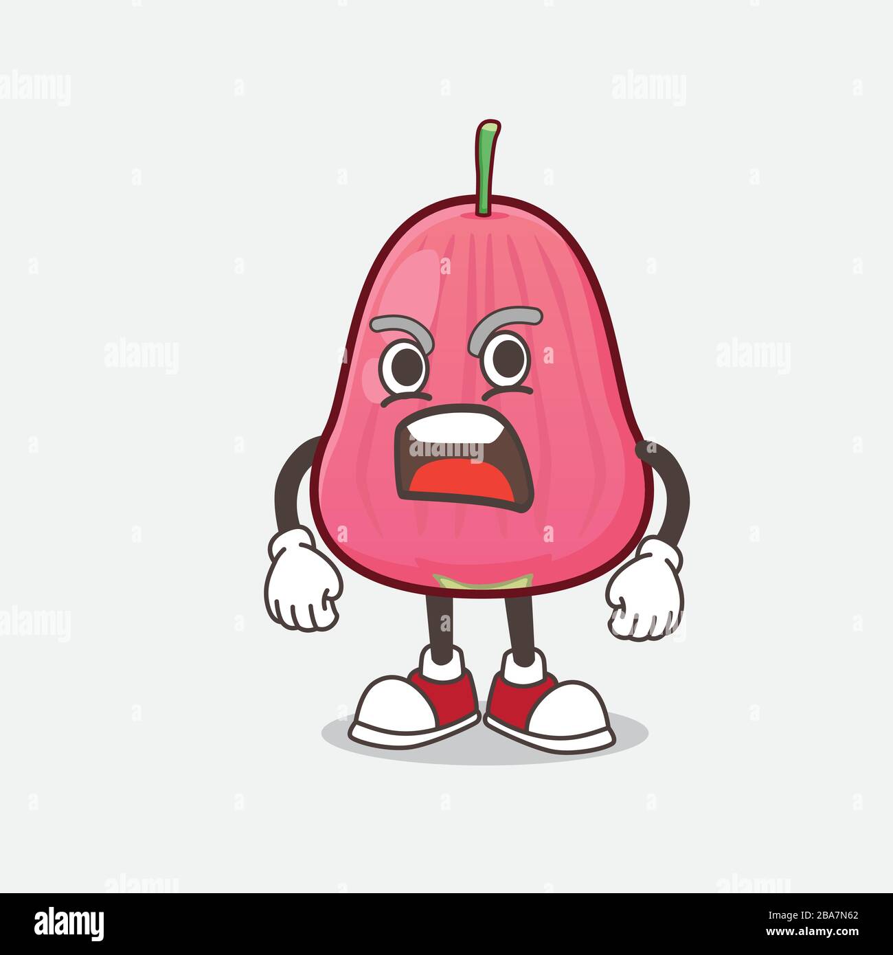 Pink Java Apple Mascot Character Vector Illustration Stock Vector Image ...