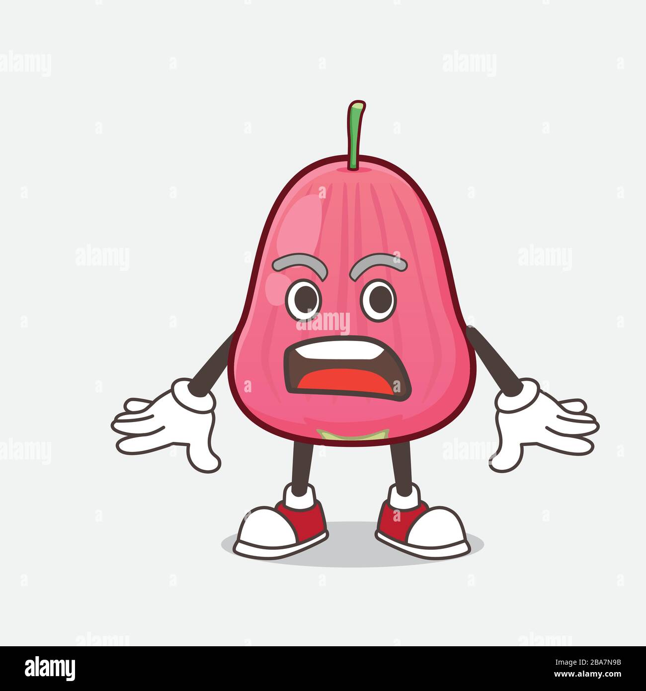 Pink Java Apple Mascot Character Vector Illustration Stock Vector Image ...