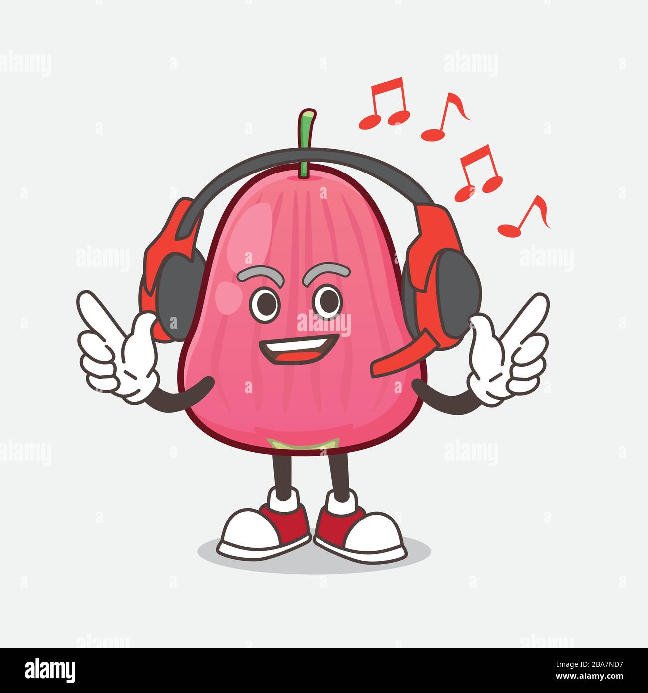 Pink Java Apple Mascot Character Vector Illustration Stock Vector Image ...