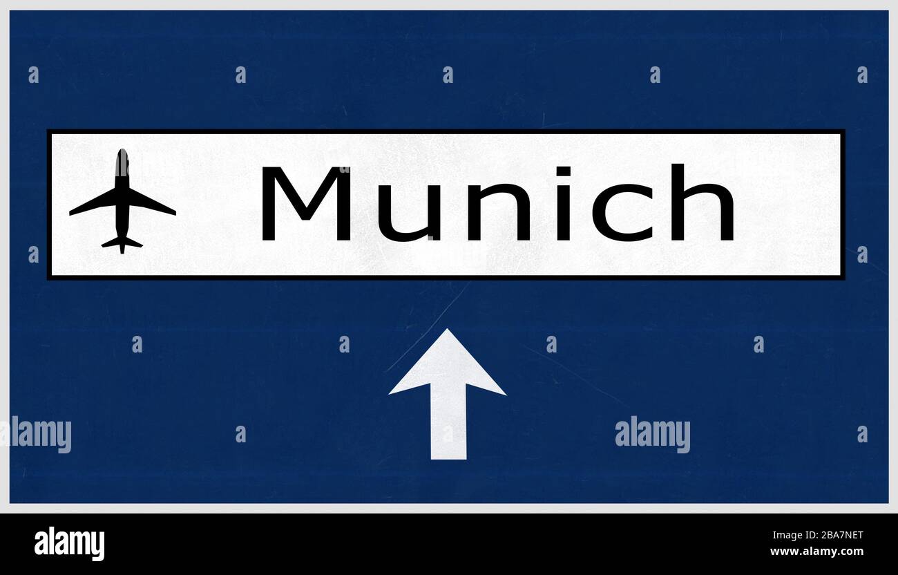 Munchen Germany Airport Highway Sign 2D Illustration Stock Photo - Alamy