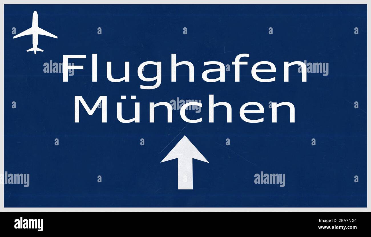 Munchen Germany Airport Highway Sign 2D Illustration Stock Photo - Alamy