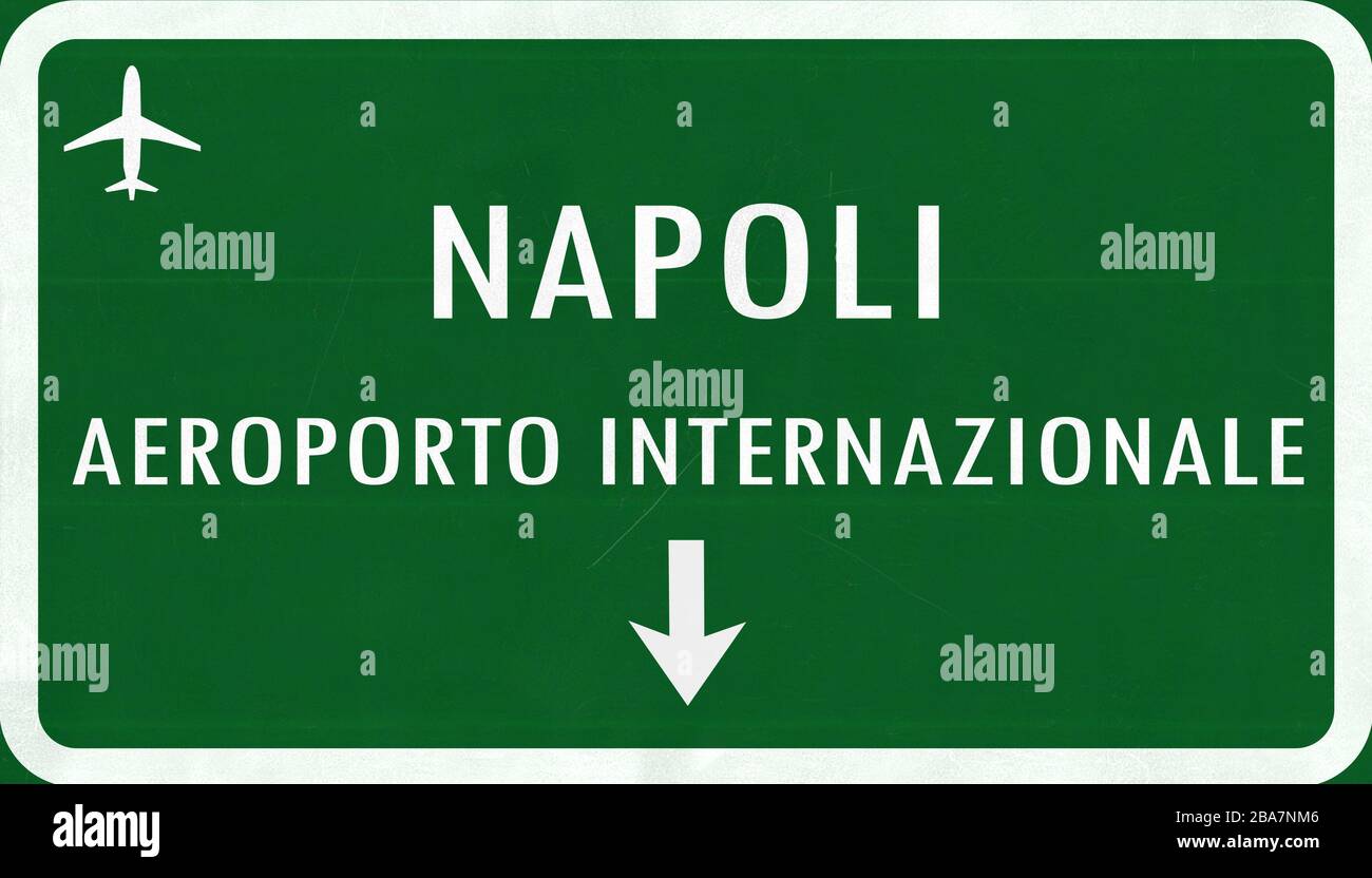 Napoli Italy Airport Highway Sign 2D Illustration Stock Photo - Alamy