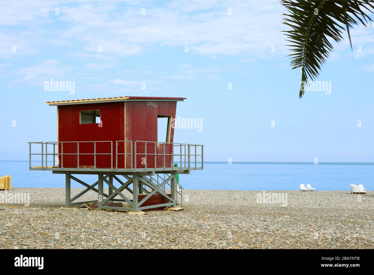 Wooden lifeguard house on sand hi-res stock photography and images - Alamy