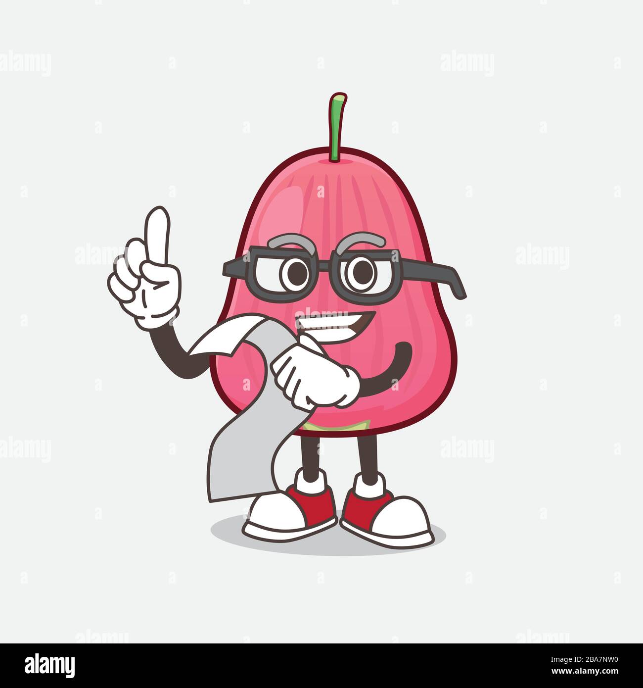 Pink Java Apple Mascot Character Vector Illustration Stock Vector Image ...