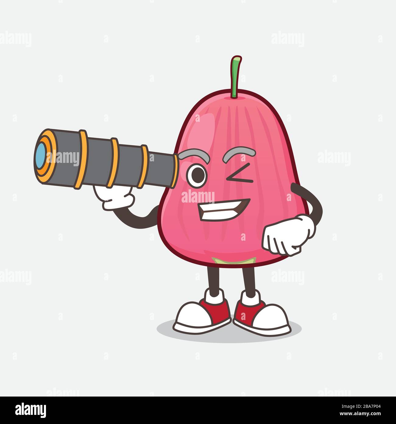 Pink Java Apple Mascot Character Vector Illustration Stock Vector Image ...