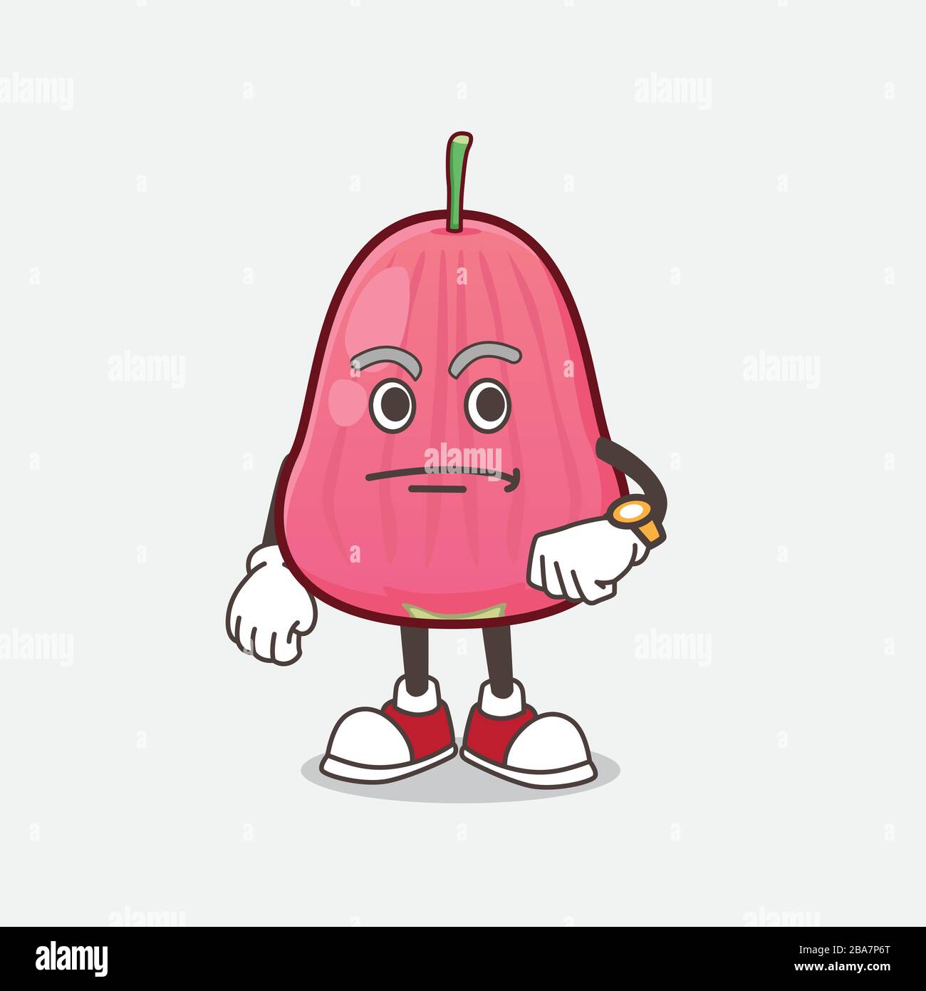 Pink Java Apple Mascot Character Vector Illustration Stock Vector Image ...