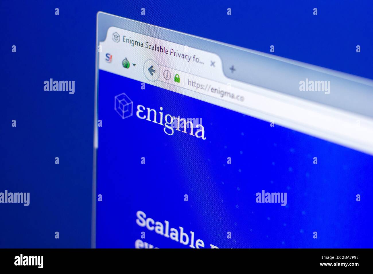 Ryazan, Russia - March 29, 2018 - Homepage of Enigma crypto currency on ...