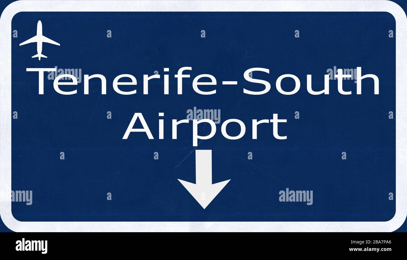 Tenerife Sur Spain Airport Highway Sign 2D Illustration Stock Photo - Alamy