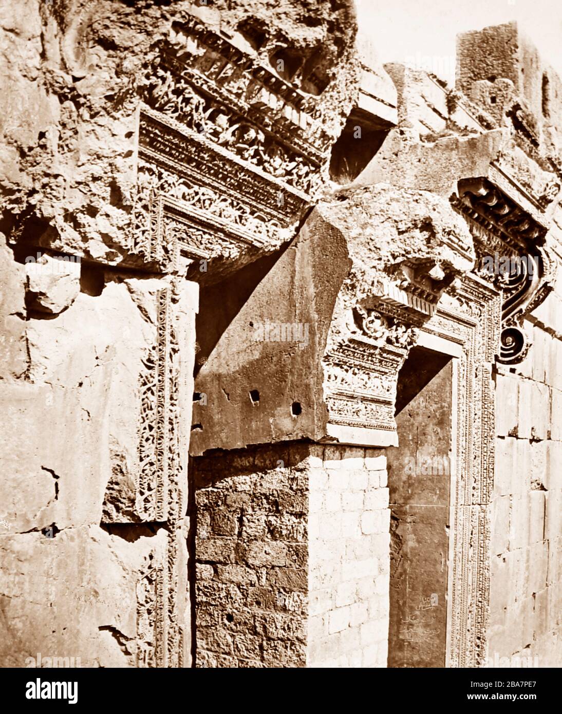 Ancient Temple site, Baalbec, Lebanon, Victorian period Stock Photo - Alamy