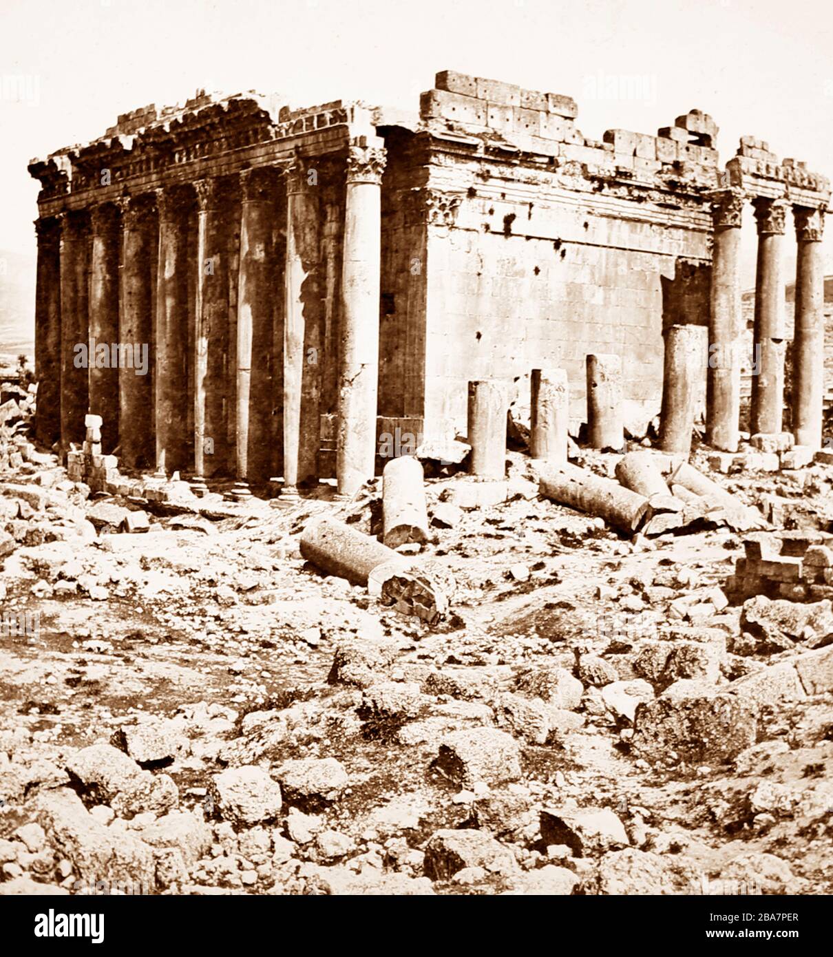 Ancient Temple site, Baalbec, Lebanon, Victorian period Stock Photo - Alamy