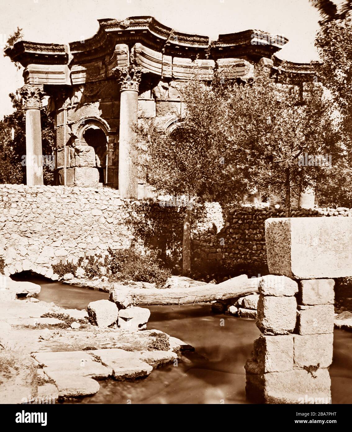 Ancient Temple site, Baalbec, Lebanon, Victorian period Stock Photo - Alamy