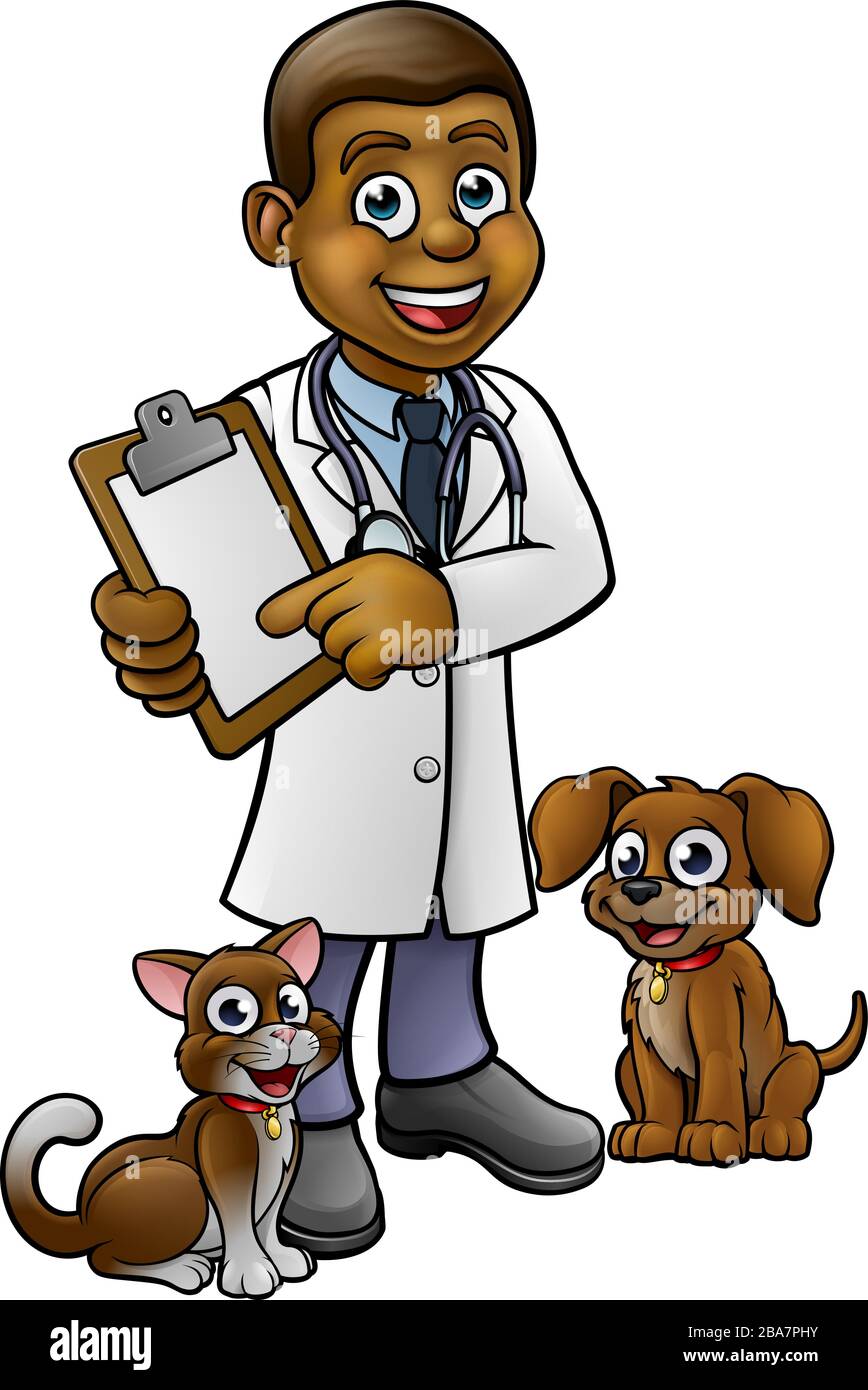 Vet Cartoon Character Holding Clipboard Stock Vector Image & Art - Alamy