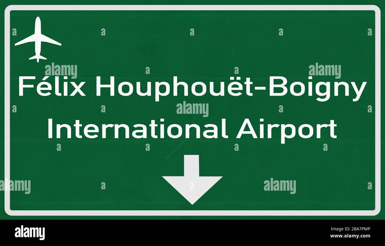 Abidjan Ivory Coast Airport Highway Sign 2D Illustration Stock Photo ...