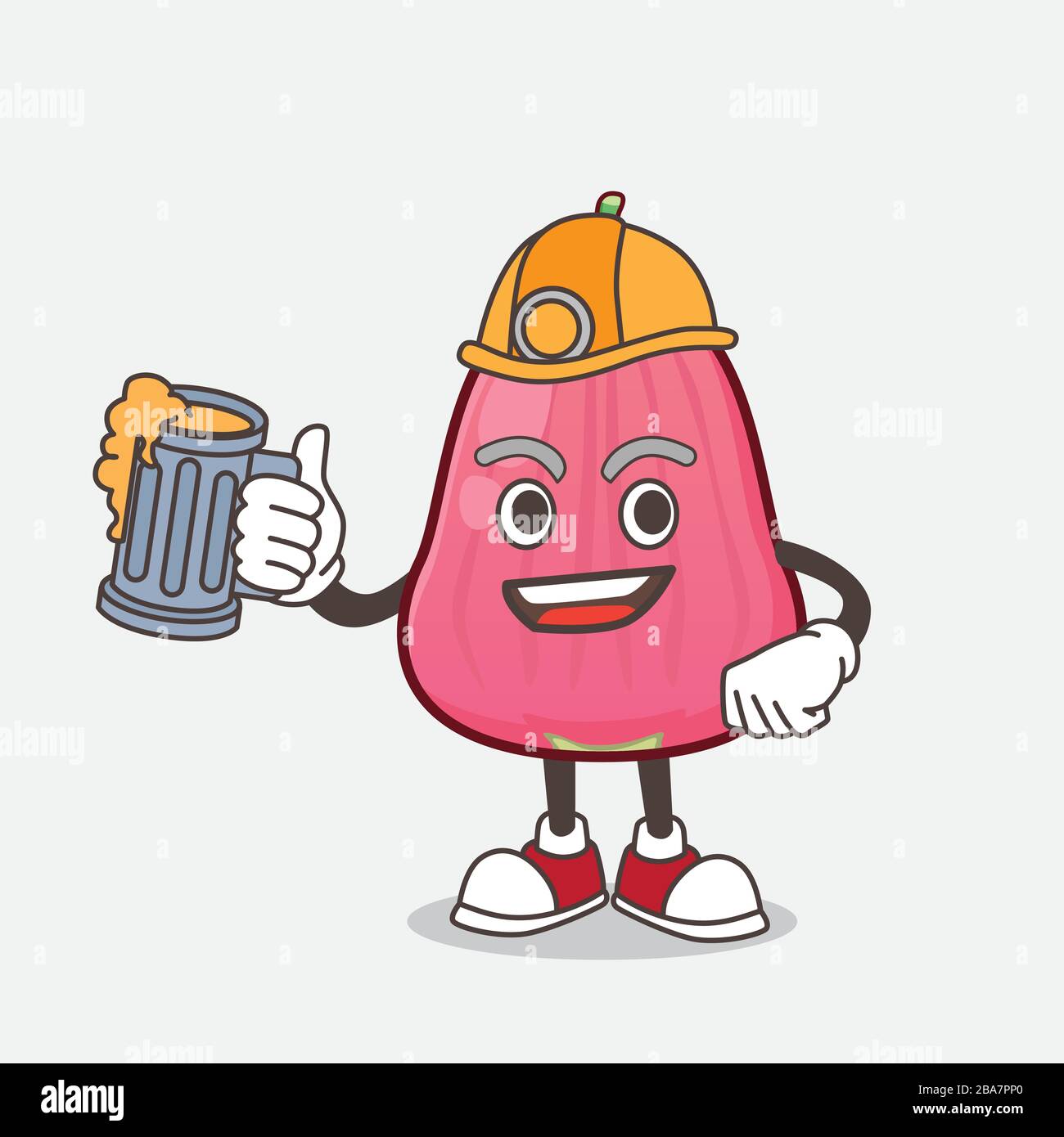 Pink Java Apple Mascot Character Vector Illustration Stock Vector Image ...