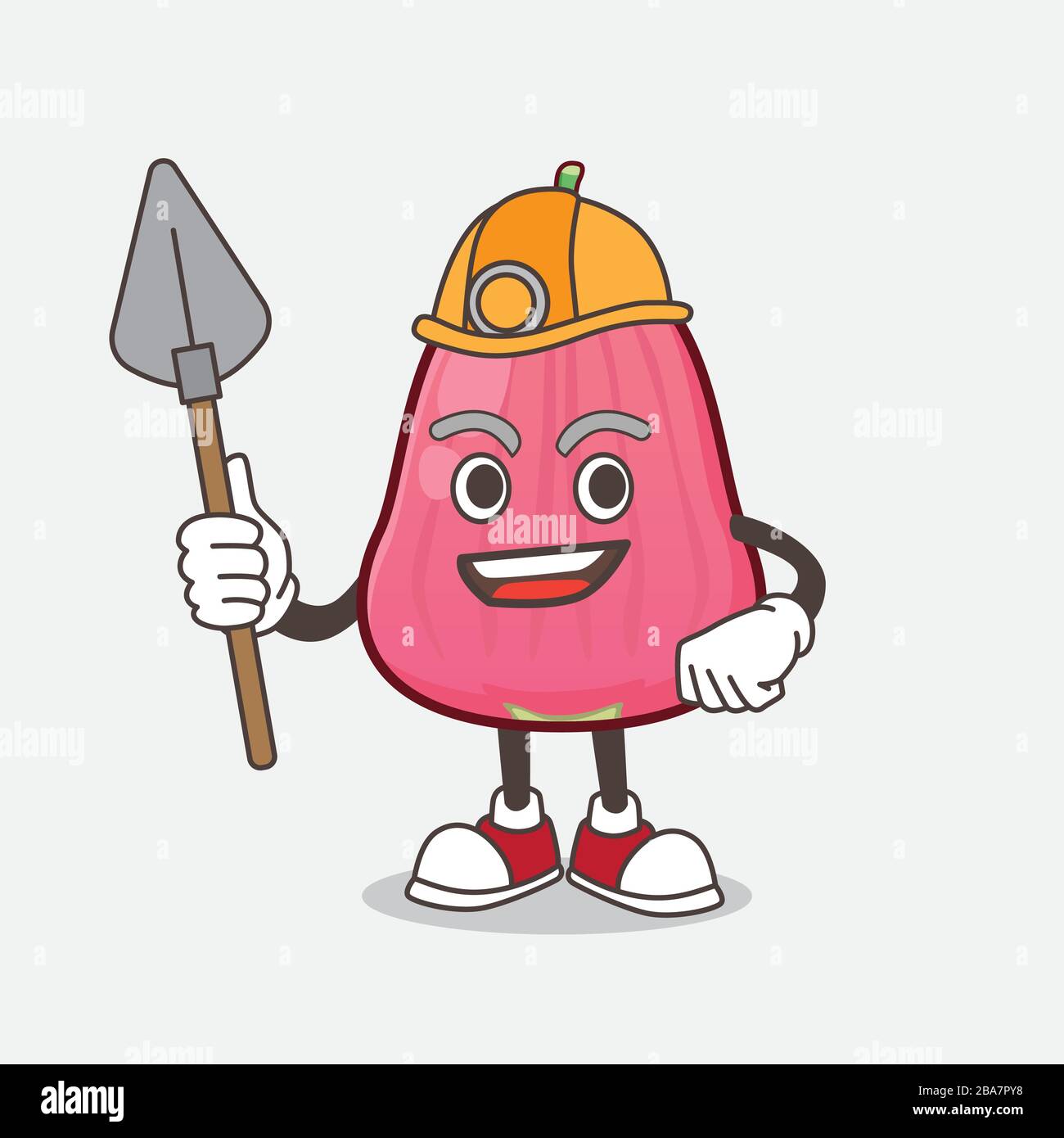 Pink Java Apple Mascot Character Vector Illustration Stock Vector Image ...