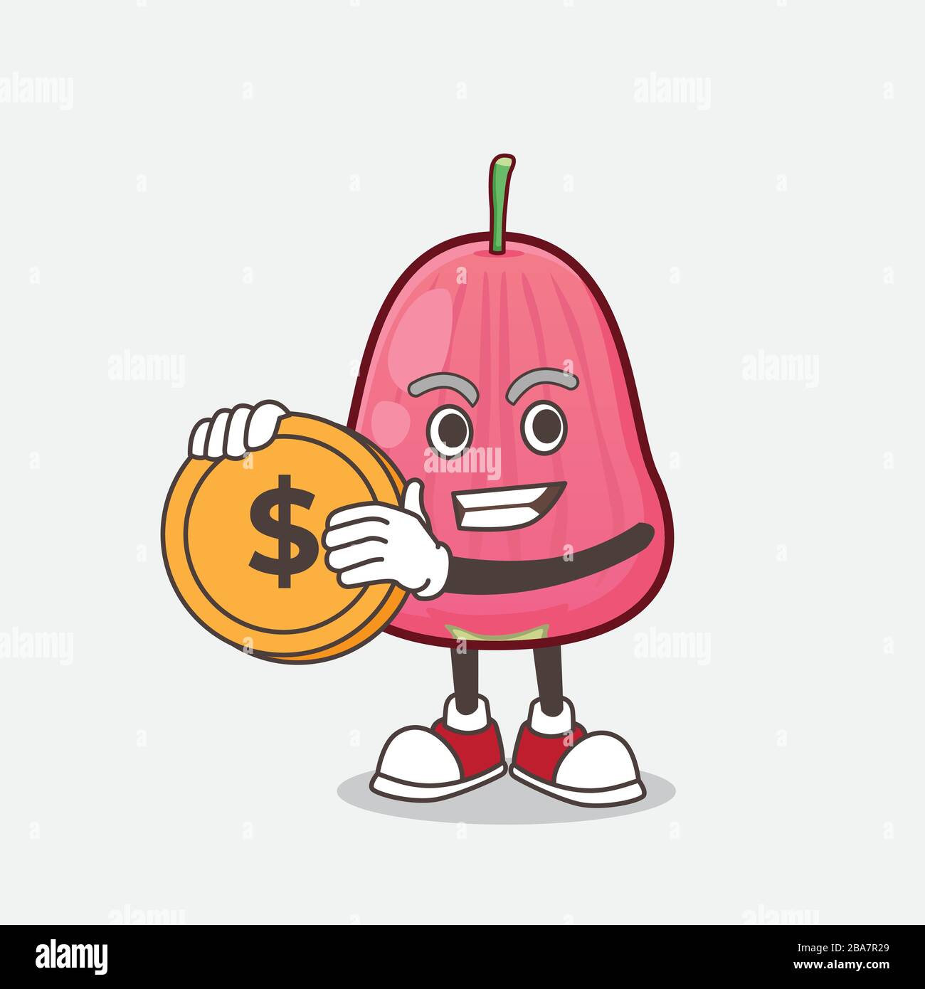 Pink Java Apple Mascot Character Vector Illustration Stock Vector Image ...