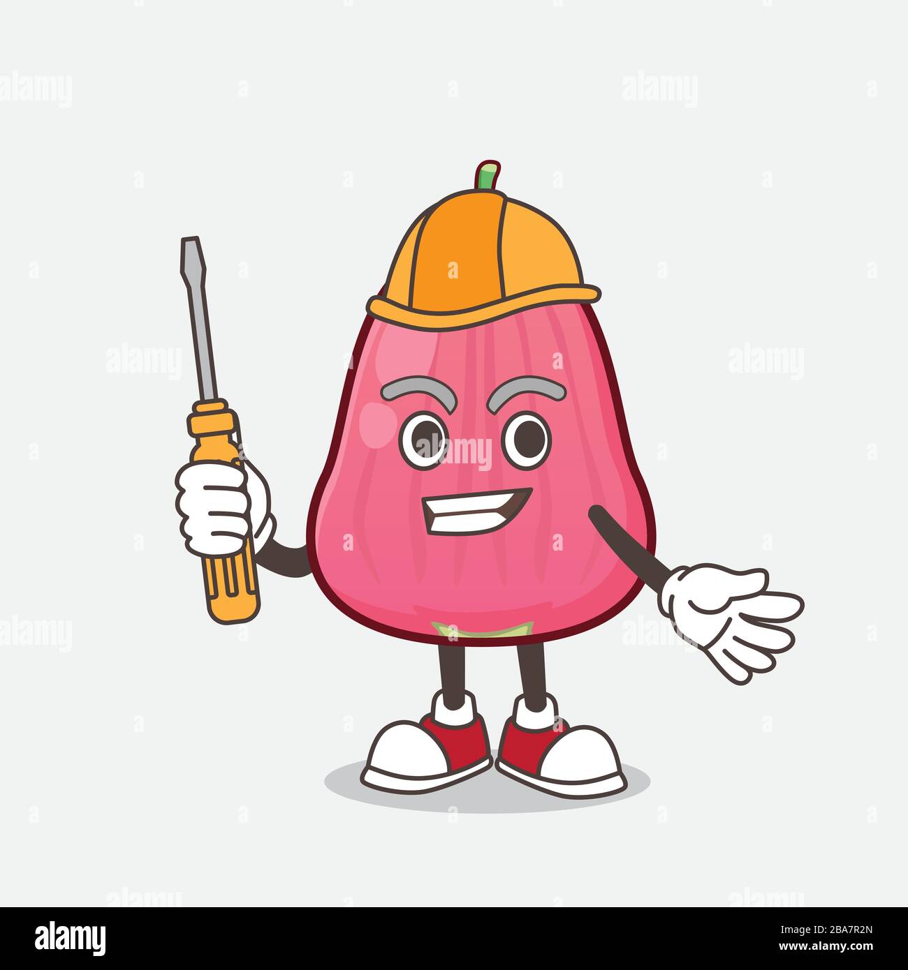 Pink Java Apple Mascot Character Vector Illustration Stock Vector Image ...