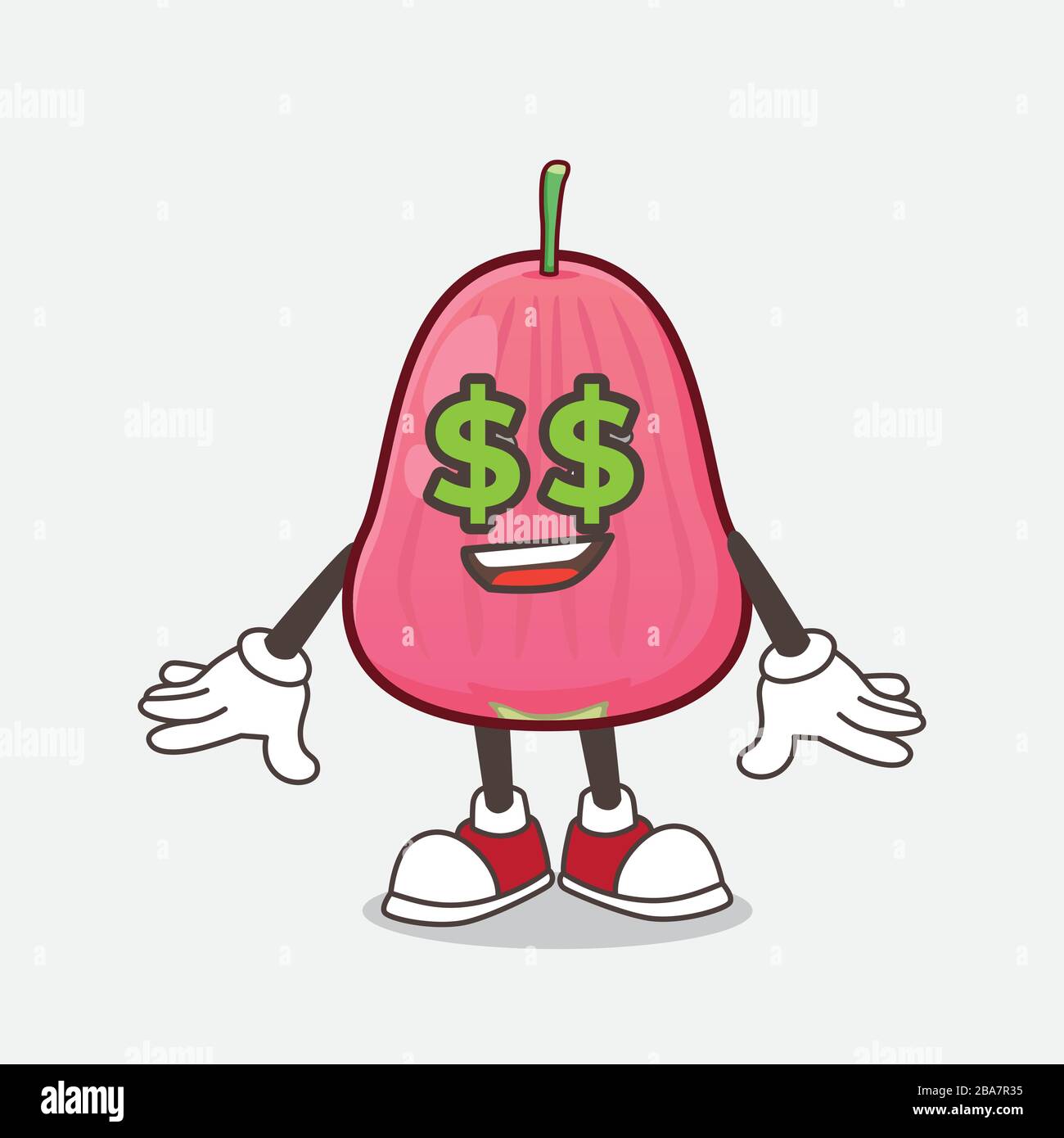 Pink Java Apple Mascot Character Vector Illustration Stock Vector Image ...