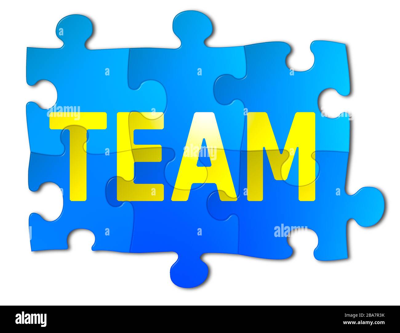 Team jigsaw puzzle with all pieces fitting together on an isolated ...
