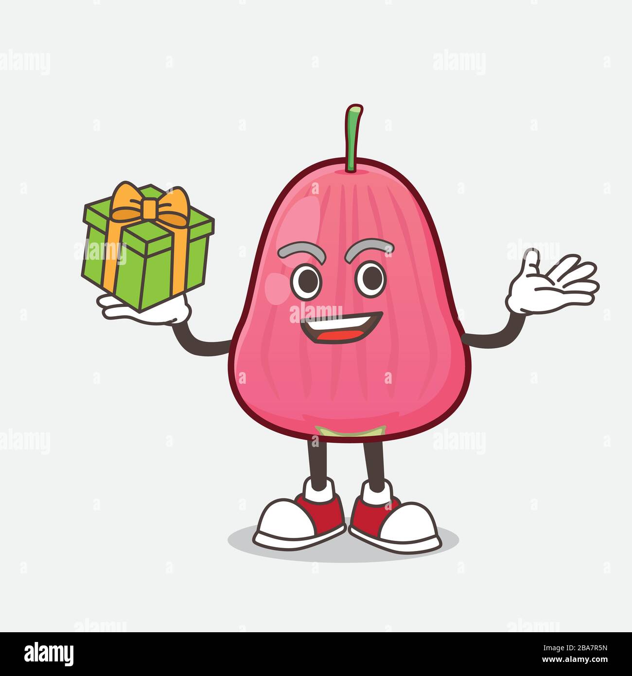 Pink Java Apple Mascot Character Vector Illustration Stock Vector Image ...