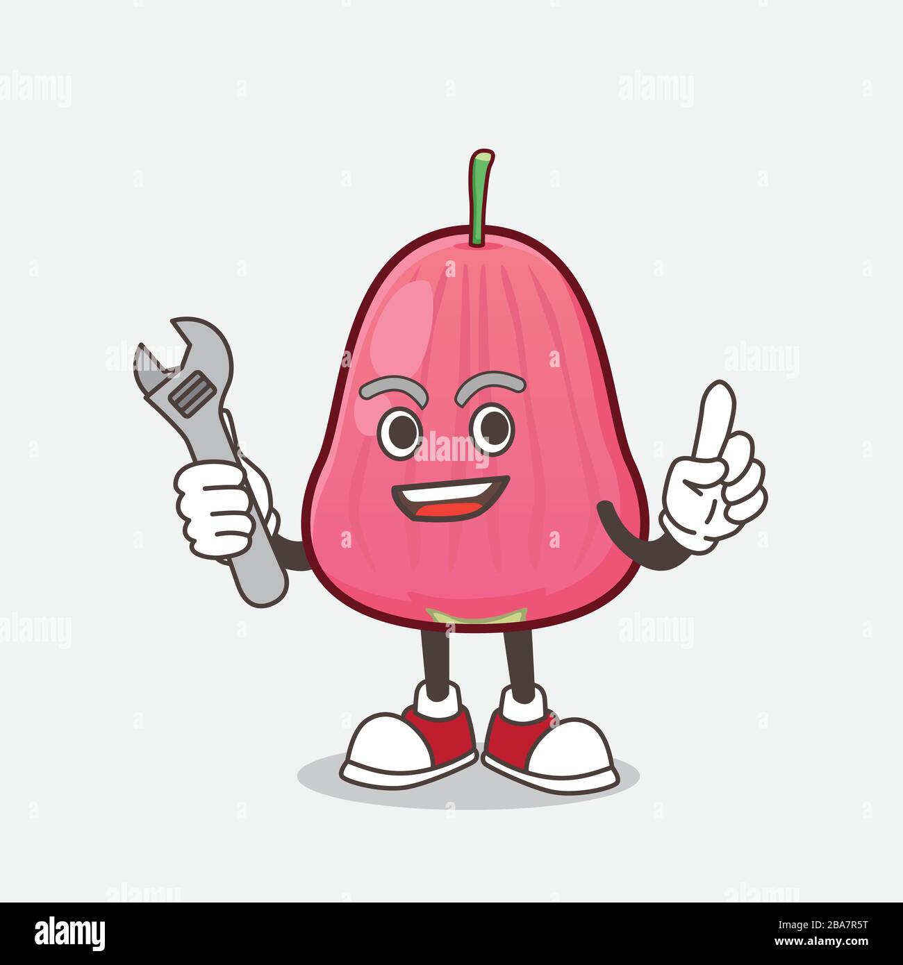 Pink Java Apple Mascot Character Vector Illustration Stock Vector Image ...