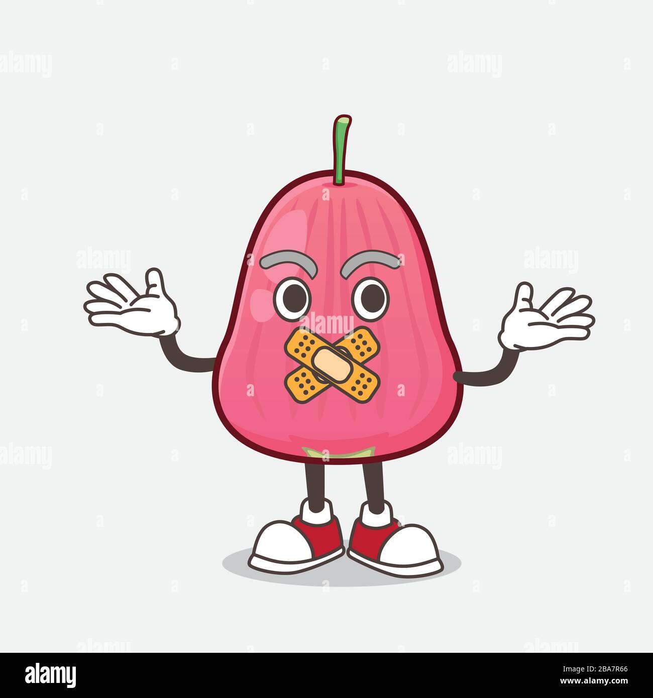 Pink Java Apple Mascot Character Vector Illustration Stock Vector Image ...