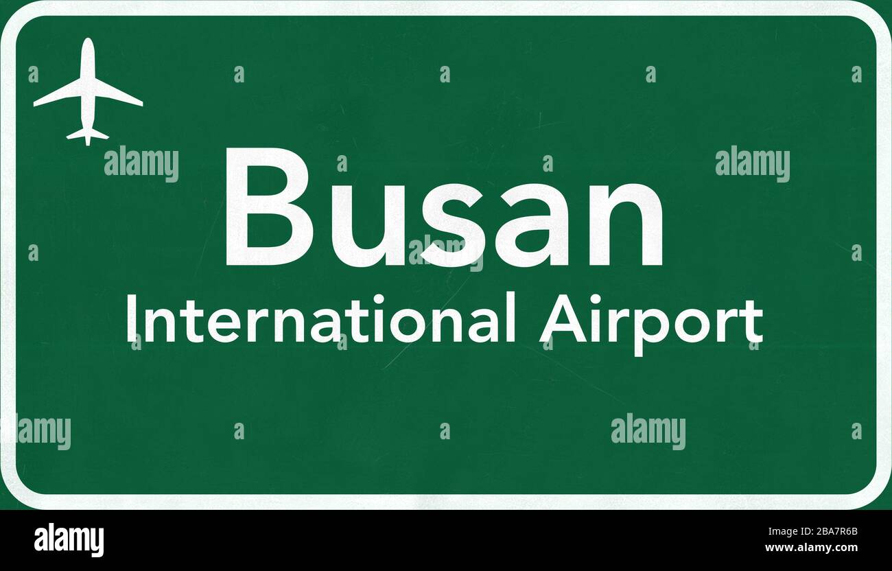 Busan South Korea Airport Highway Sign 2D Illustration Stock Photo - Alamy