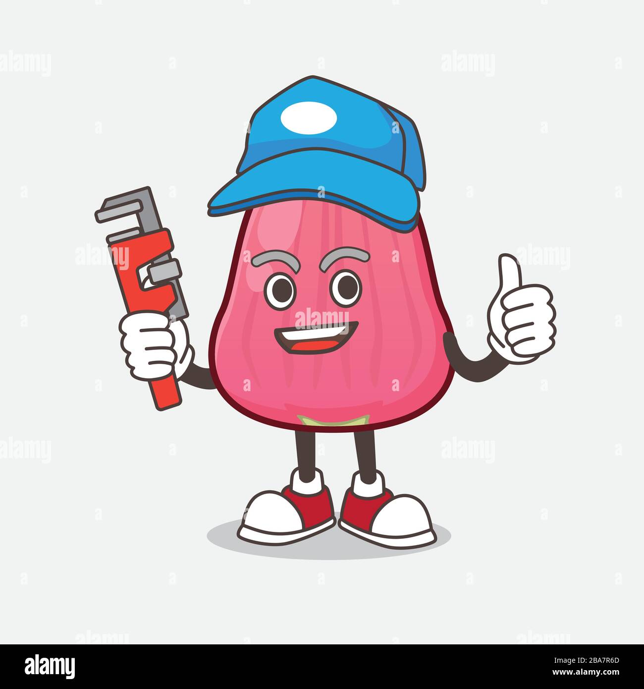 Pink Java Apple Mascot Character Vector Illustration Stock Vector Image ...