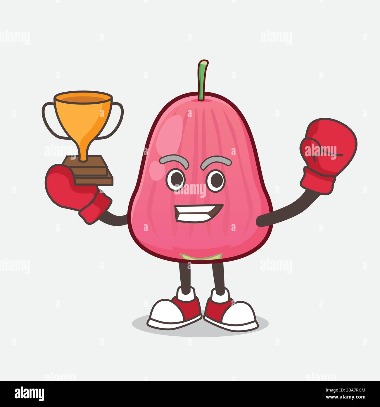 Pink Java Apple Mascot Character Vector Illustration Stock Vector Image ...