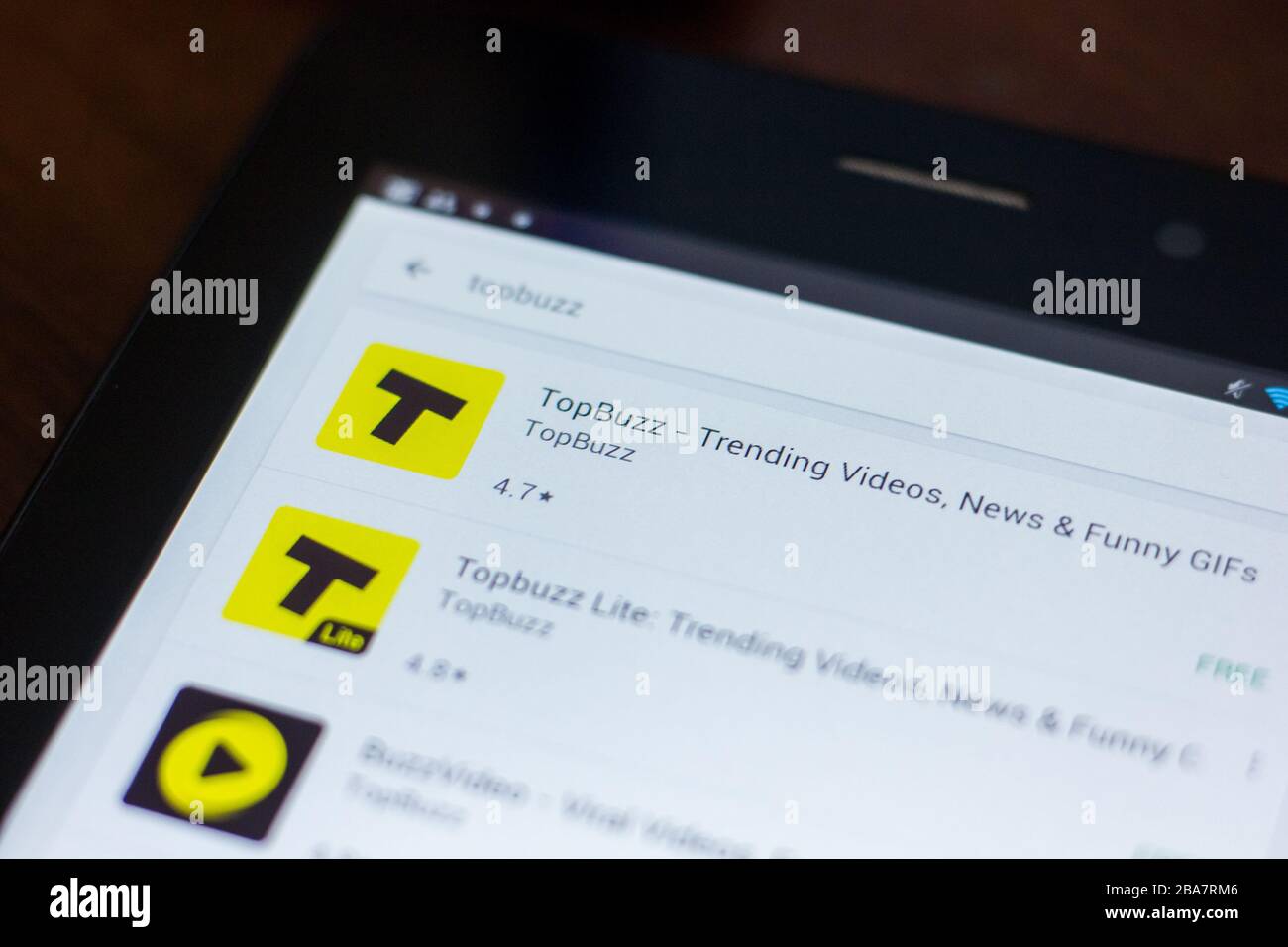 Ryazan, Russia - March 21, 2018 - TopBuzz icon in the list of mobile ...