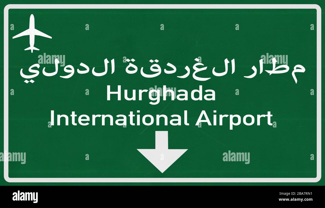 Hurghada Egypt Airport Highway Sign 2D Illustration Stock Photo - Alamy