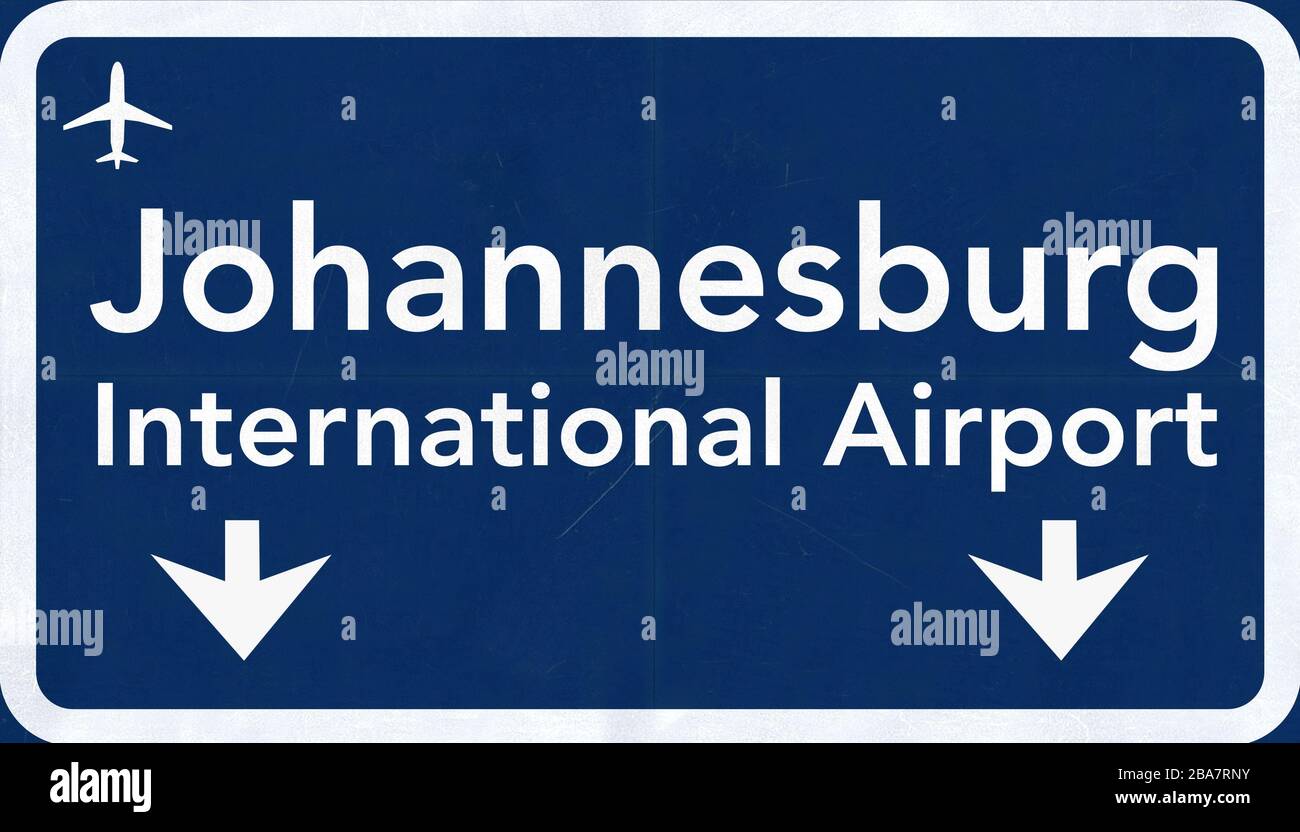 Johannesburg South Africa Airport Highway Sign 2D Illustration Stock ...