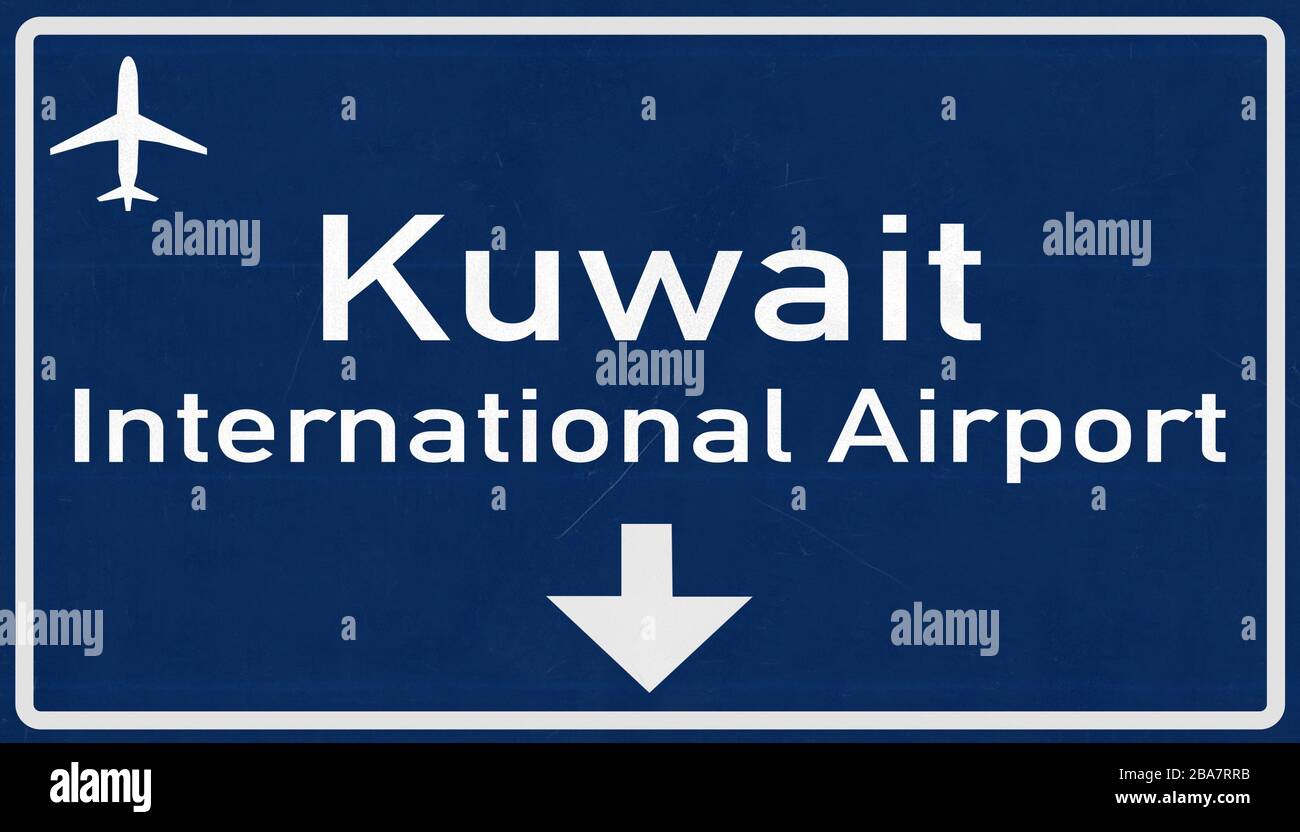 Kuwait city airport road sign hi-res stock photography and images - Alamy
