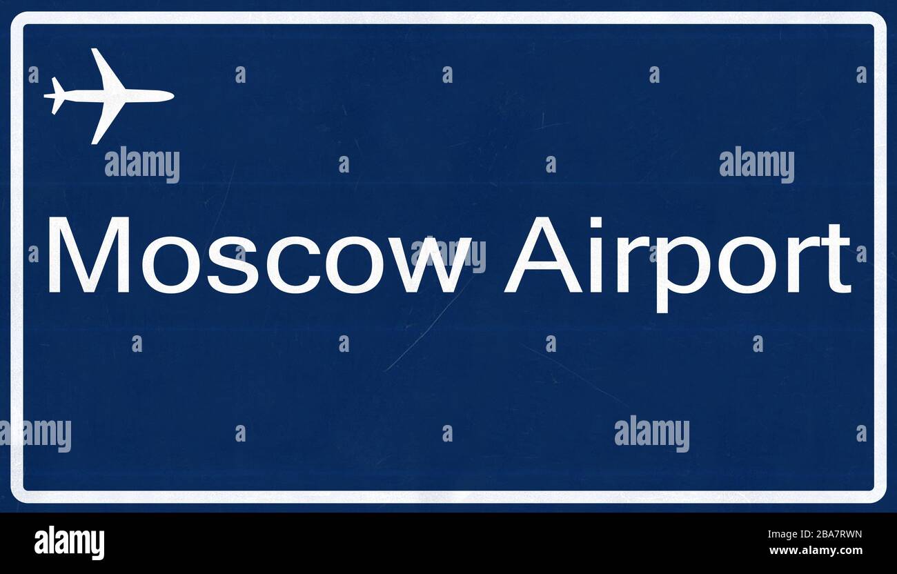 Moscow Russia Airport Highway Sign 2D Illustration Stock Photo - Alamy