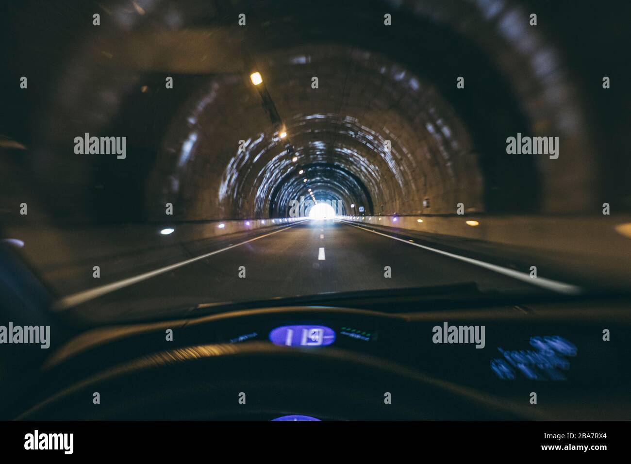 Driving inside a tunnel from driver's point of view Stock Photo - Alamy