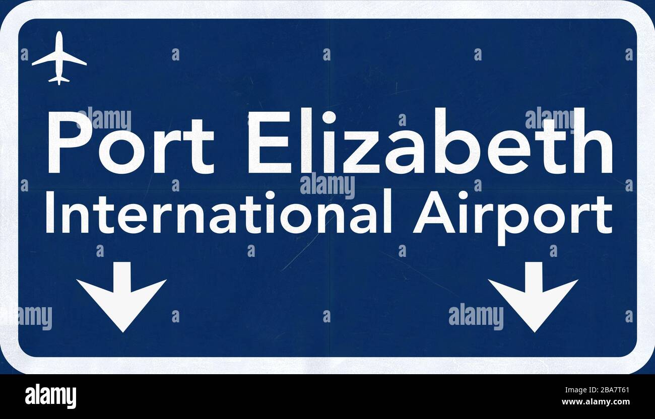 Port Elizabeth South Africa Airport Highway Sign 2D Illustration Stock ...