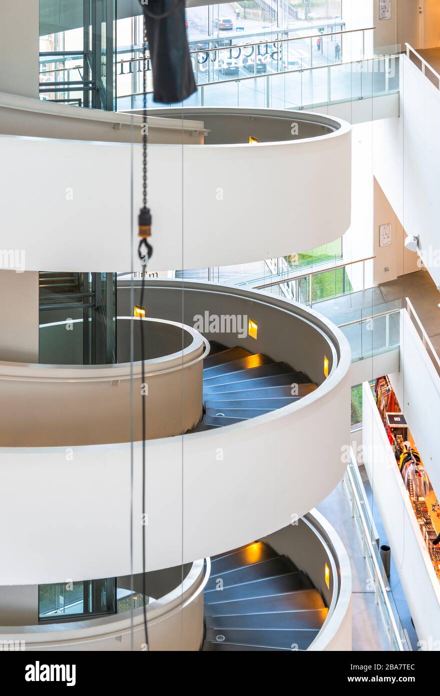 Inside the ARoS art gallery in Aarhus, Denmark. Designed by architects ...