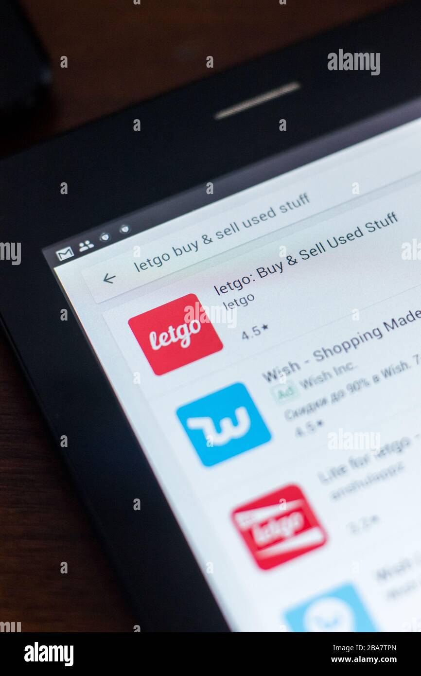 Ryazan, Russia - March 21, 2018 - LetGo icon in the list of mobile apps ...