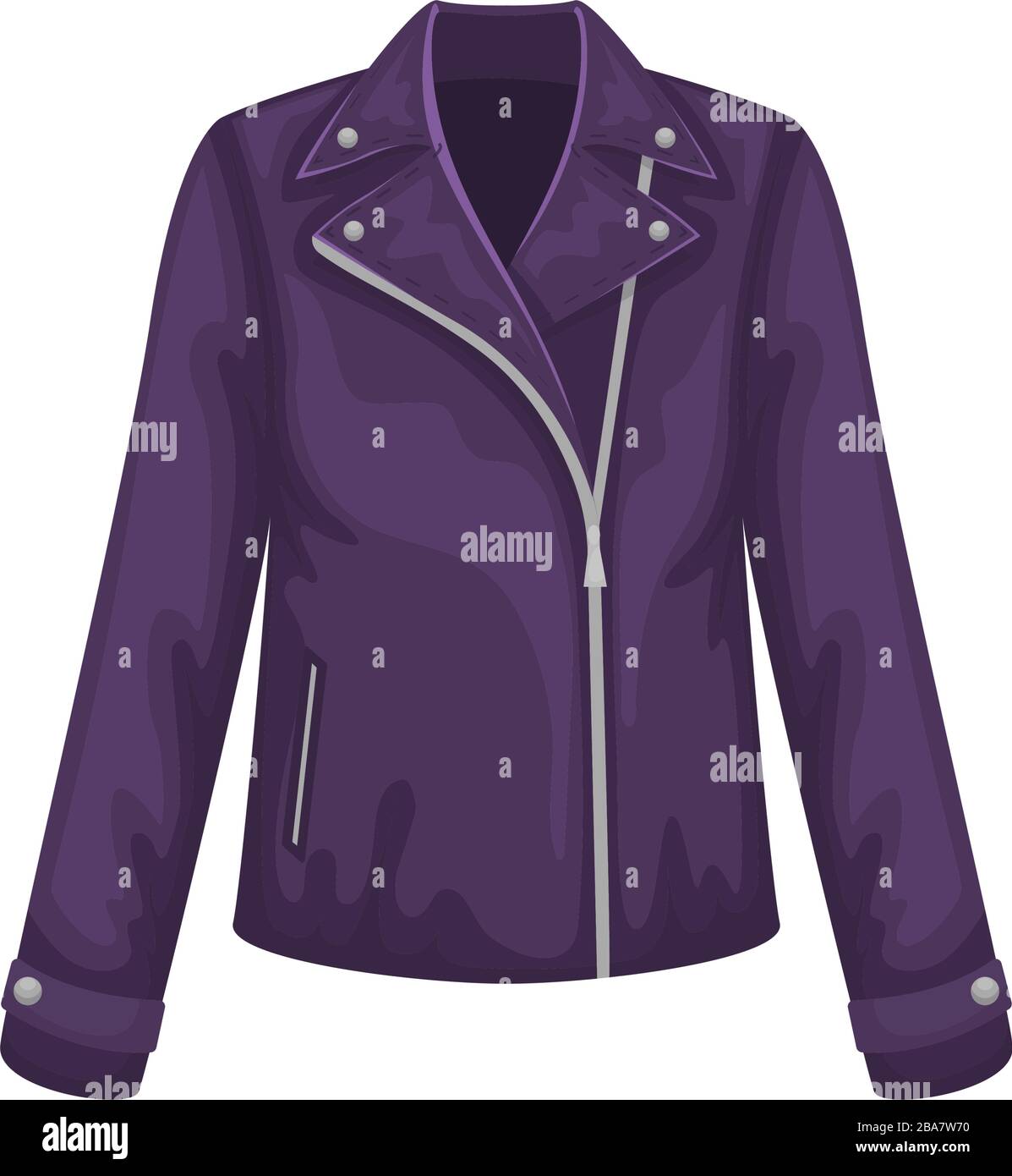 Flat vector female leather jacket. Women's clothing Stock Vector Image ...