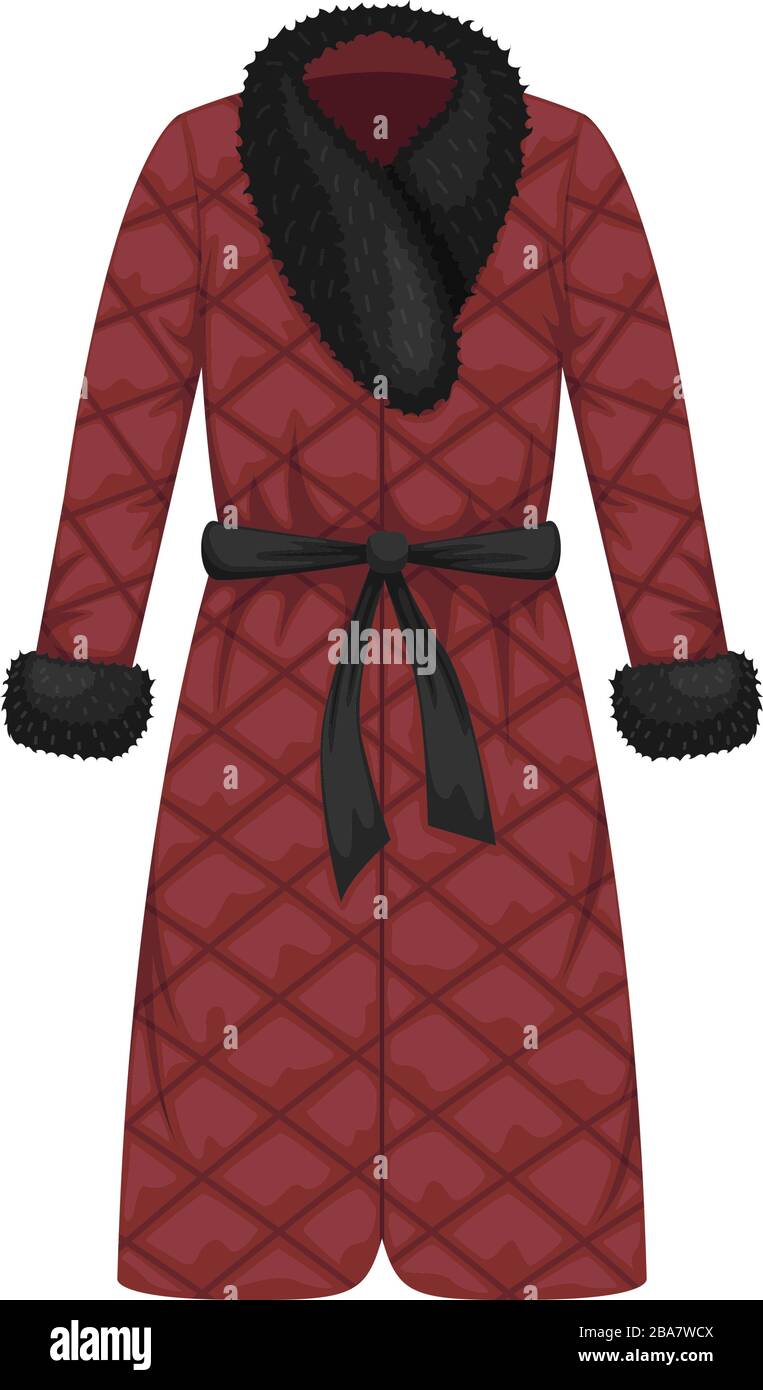 Coat with fur collar Stock Vector Images - Alamy