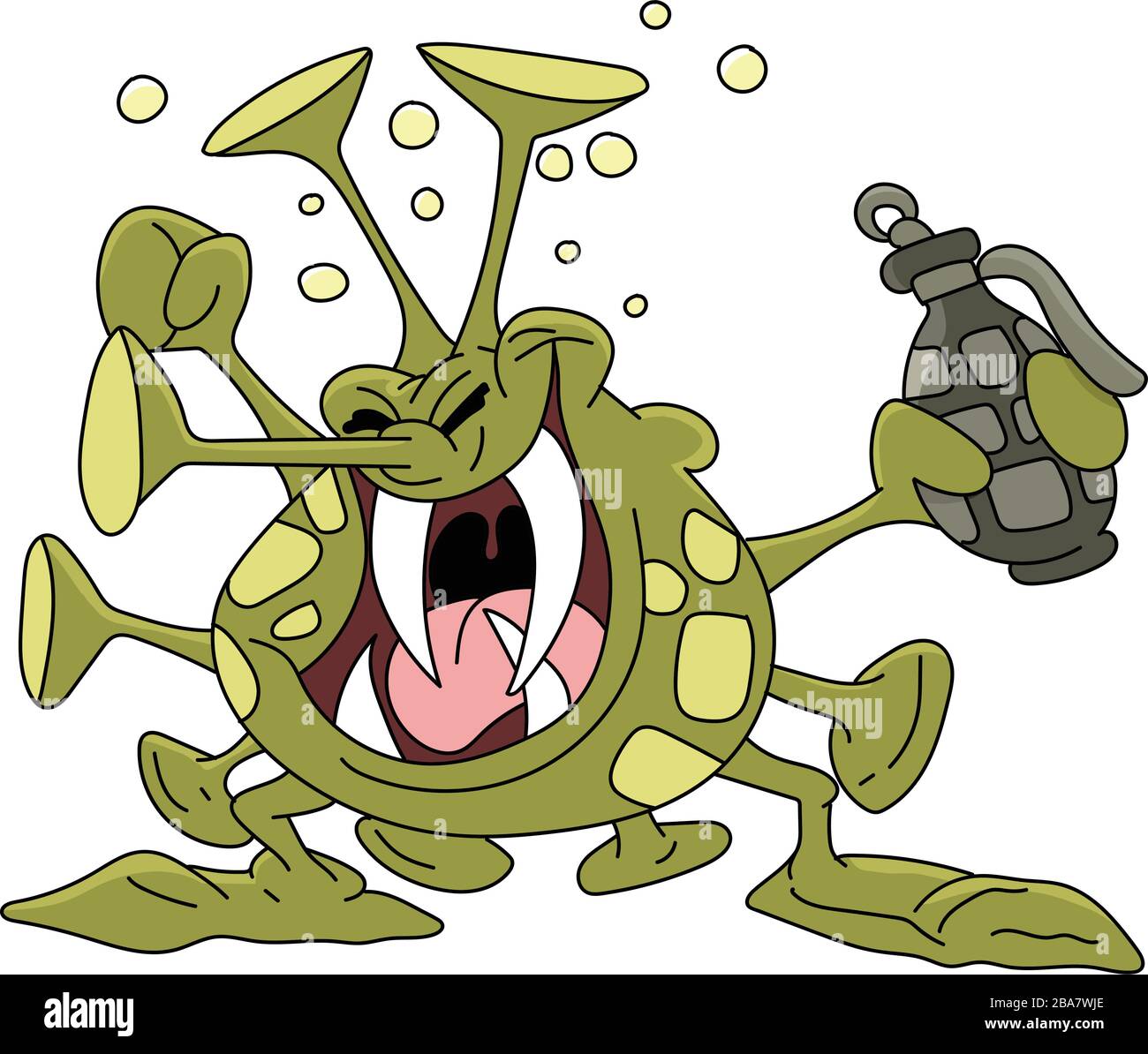 dangerous and infectious corona virus cartoon vector illustration Stock ...