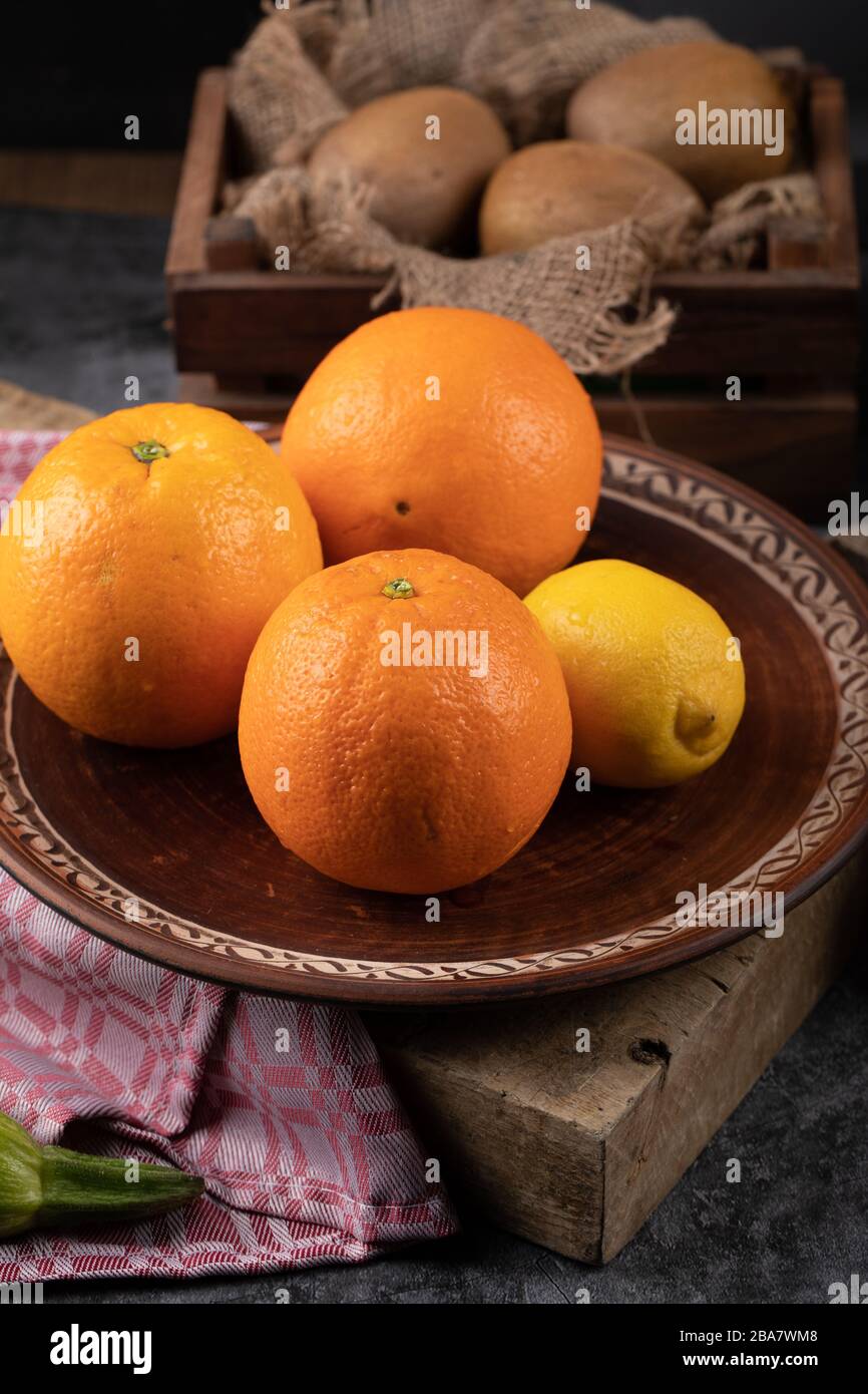Platter oranges hi-res stock photography and images - Alamy