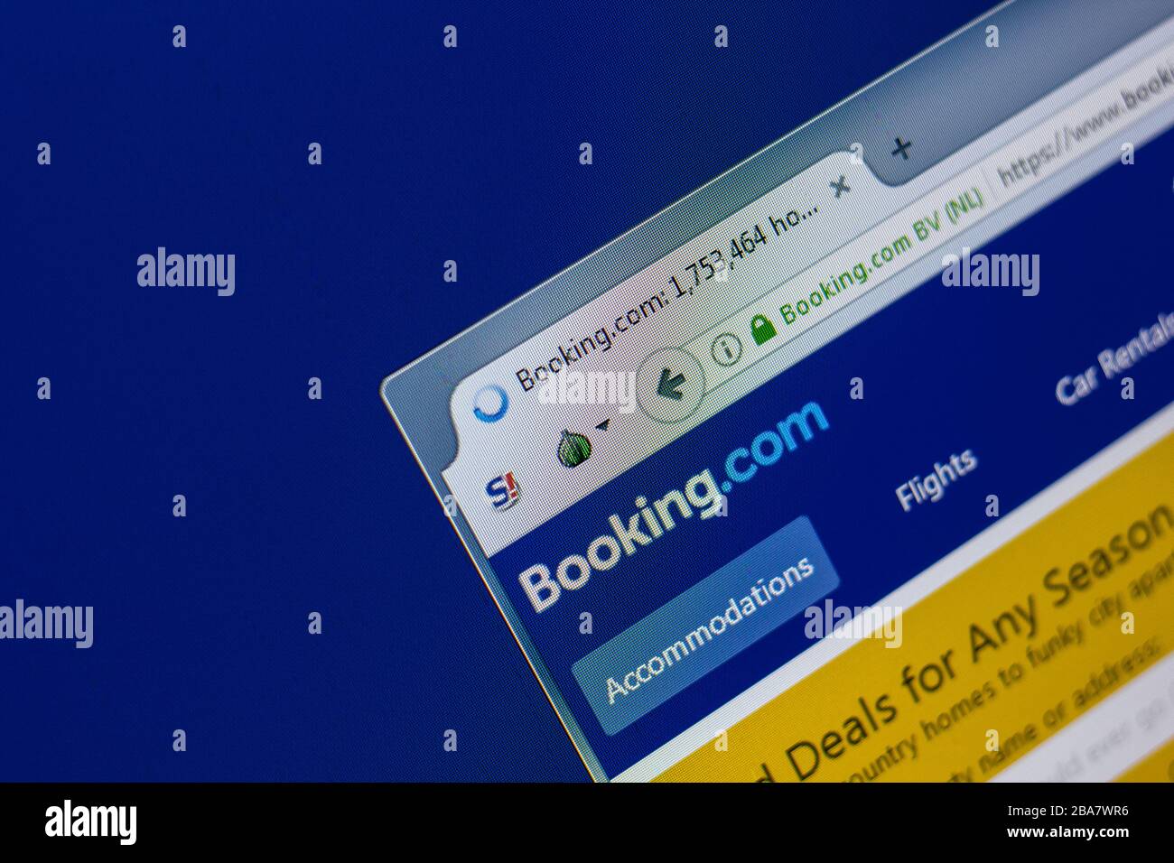 Ryazan, Russia - April 16, 2018 - Homepage of Booking website on the ...