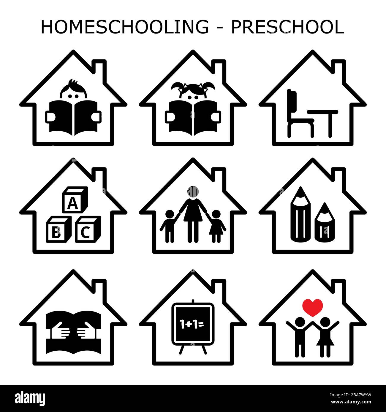 Preschool education vector vectors Cut Out Stock Images & Pictures - Alamy