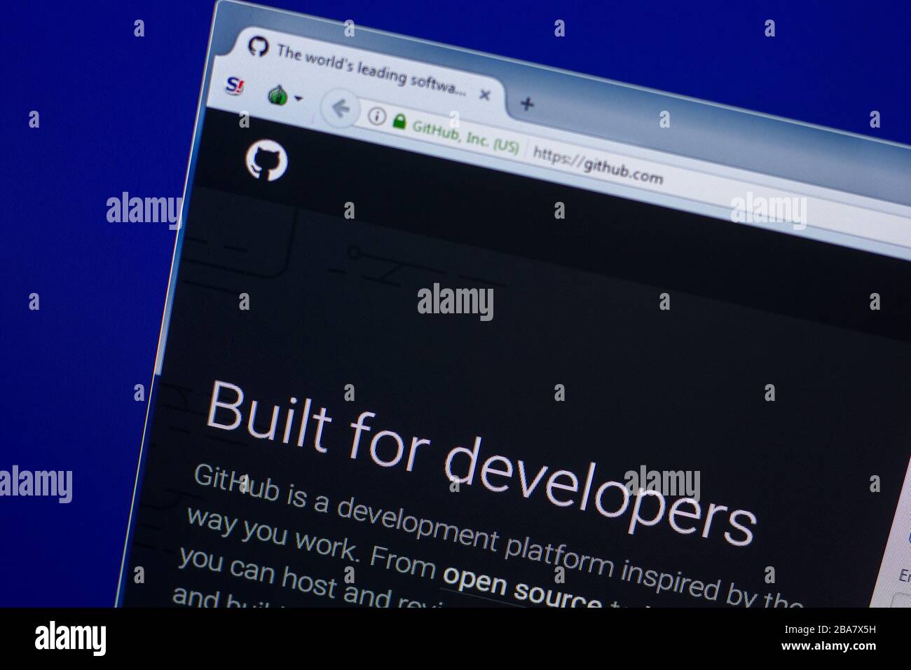 Ryazan, Russia - April 16, 2018 - Homepage of GitHub website on the ...