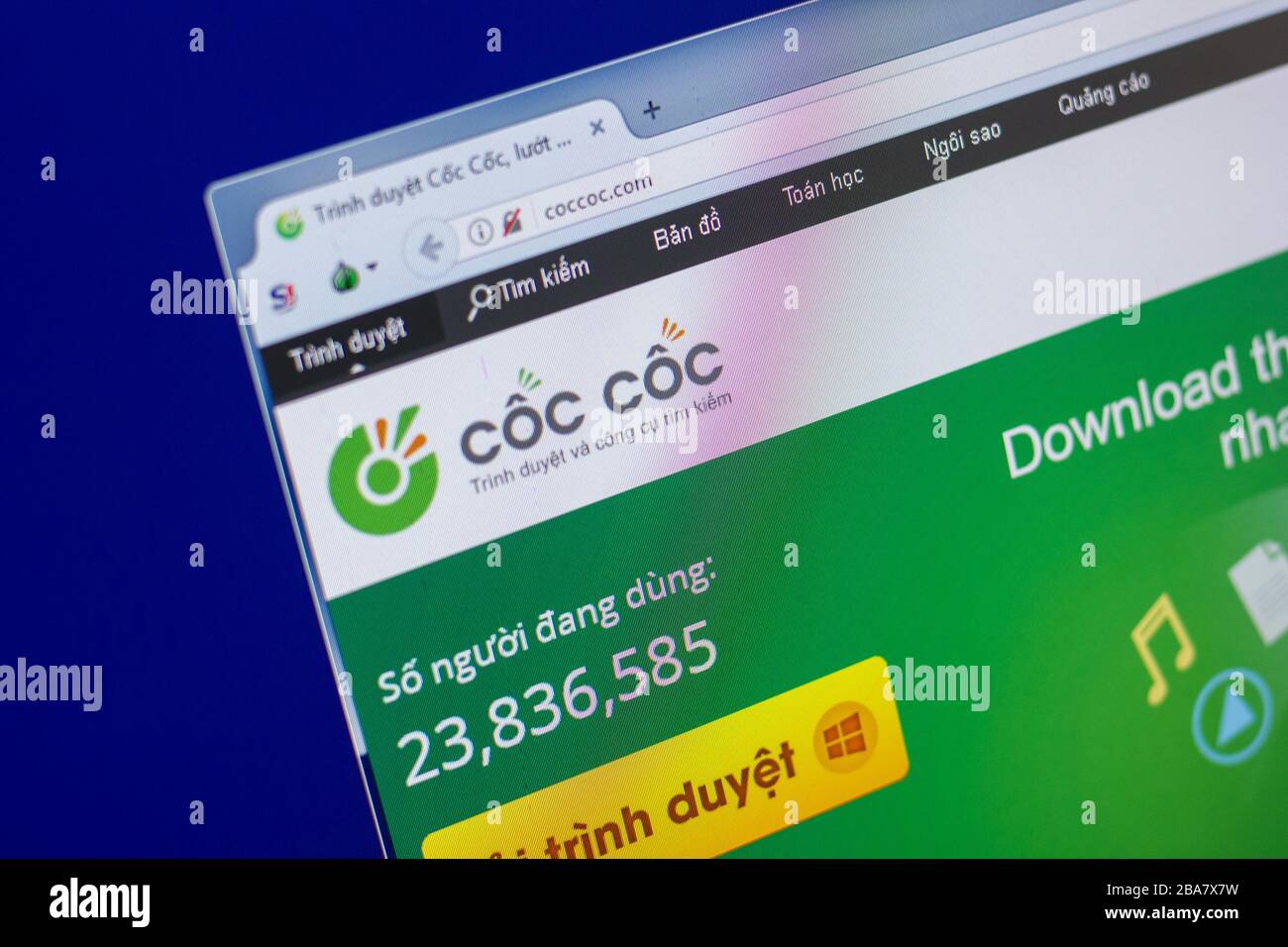 Ryazan, Russia - April 16, 2018 - Homepage of CocCoc website on the ...